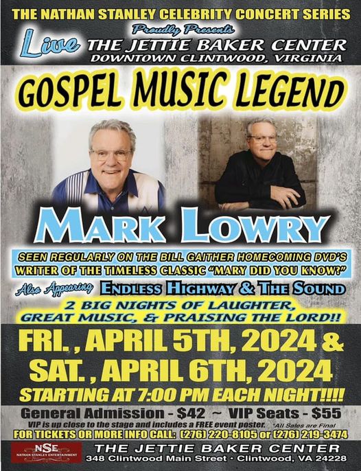 Mark Lowry Gospel Music Legend - Visit Dickenson County